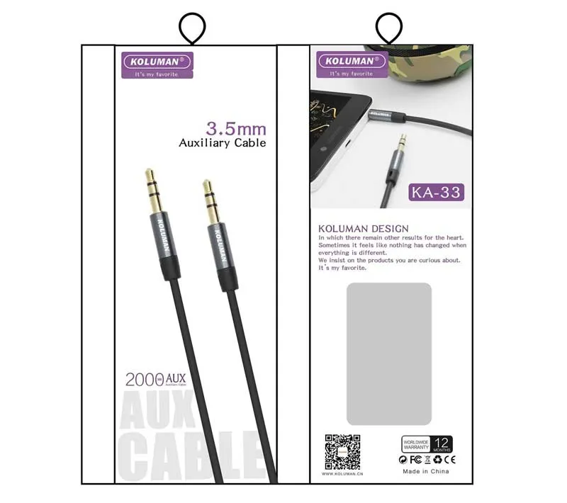 کابل AUX کلومن مدل KA-33 طول 2 متر